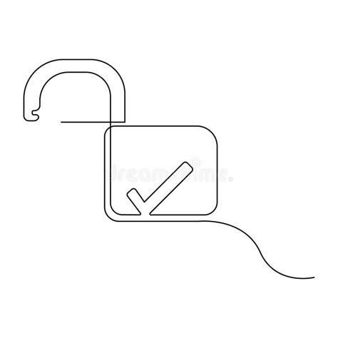 矢量金属挂锁连续一线画挂锁概念安全标志插图 向量例证 插画 包括有 商业 抽象 闭合 持续 图标 303541838