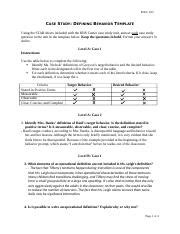 Understanding Behavior Using Case Study Templates Course Hero