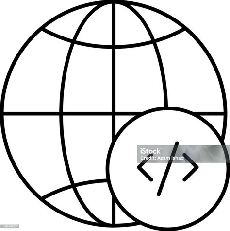 웹 페이지 코드 Html 개념 웹 글로브 델리미터 벡터 아이콘 디자인 흰색 배경에 소프트웨어 및 웹 개발 기호 컴퓨터 프로그래밍