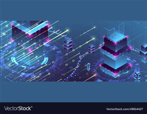 Data Visualization Concept 3d Isometric Hand Vector Image
