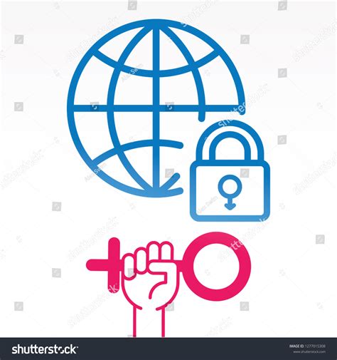 Illustration Women Rule World Woman Holds Stock Vector Royalty Free