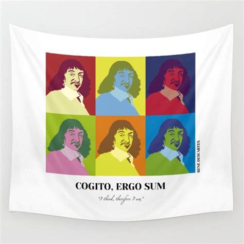 Philosopher Pop Art Rene Descartes Cogito Ergo Sum I Think Therefore