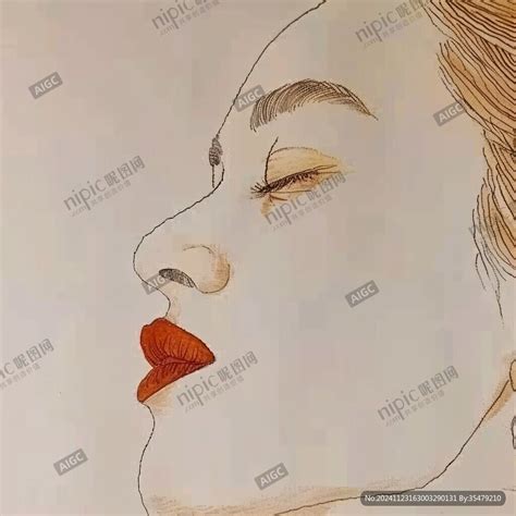 Ai创作图女人侧脸线稿 马克笔画人像 朦胧的女人线条 手绘原创人像 手绘线条人物装饰画 人脸轮廓线条 手绘线条美女 抽象线条人物画 创意人像