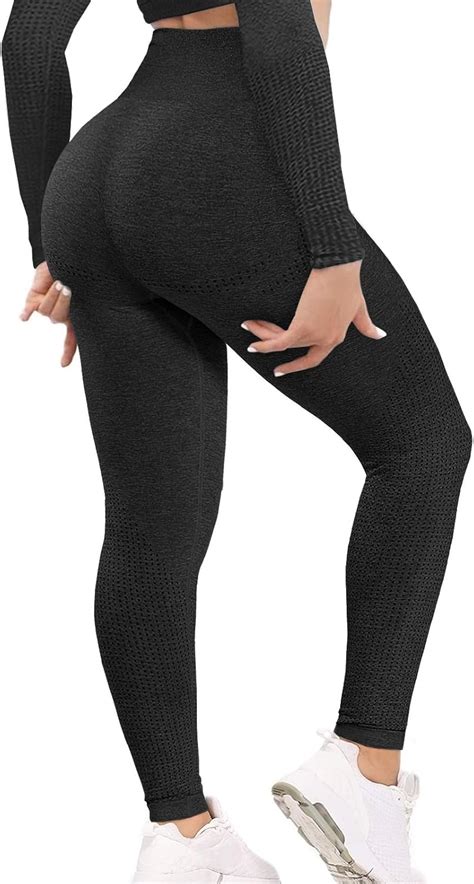 Reytid Womens Scrunch Butt Lift Workout Gym Smile Contour Seamless Leggings Ruched Lifting