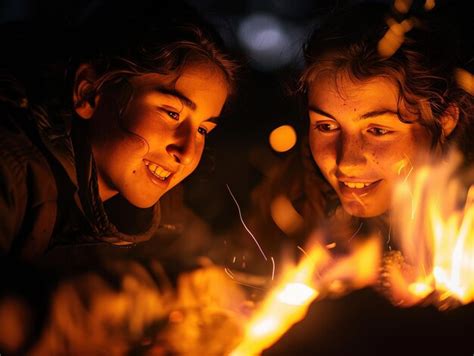Friends Around Campfire Ai Generative Premium Ai Generated Image