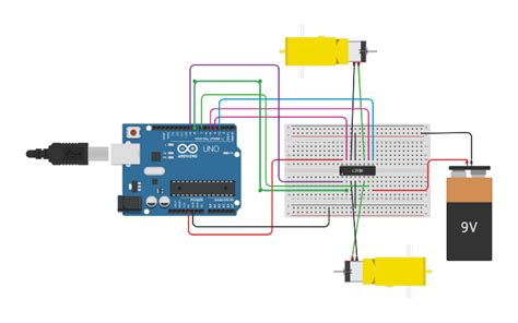Circuit Design L293d Dc Motor Arduino Tinkercad