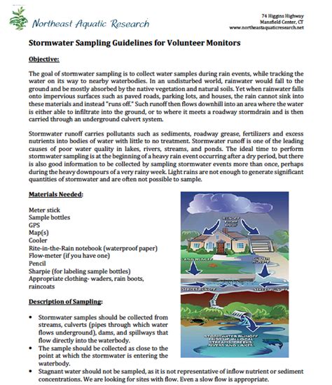Stormwater Sampling Guidelines Pg 1 Northeast Aquatic Research Llc
