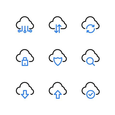 Cloud Computing Icon Set Cloud Computing Network Icon 59366622 Vector Art At Vecteezy
