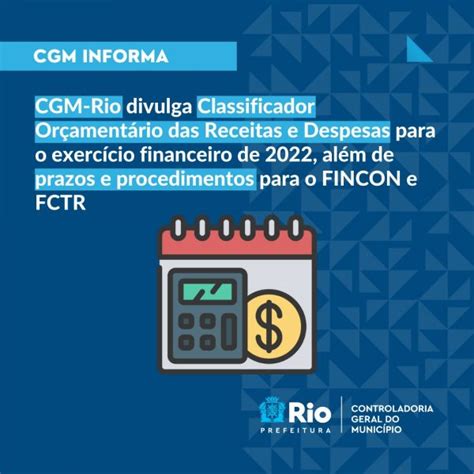 Cgm Rio Divulga Classificador Orçamentário Das Receitas E Despesas Para