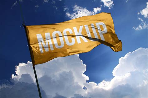 Free Fabric Wide Flag Mockup Psd