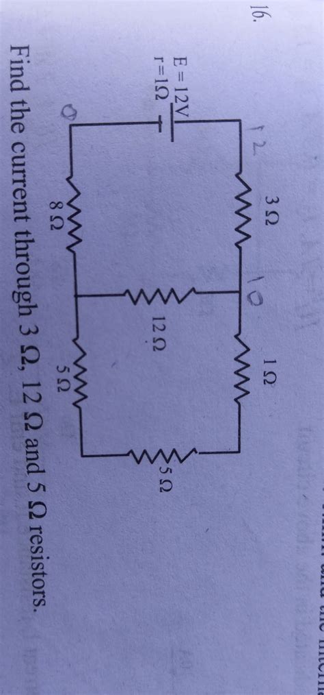 16 Find the current through 3Ω 12Ω and 5Ω resistors Filo