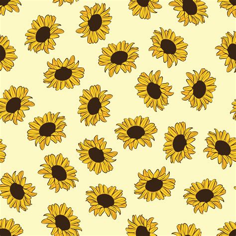 Sunflowers Pattern Design Good For Prints Wrapping Paper Textiles