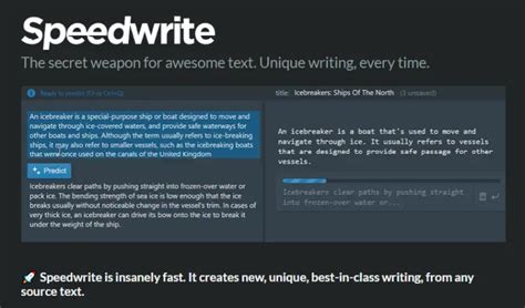 Speedwrite Text Rewriting And Originality Assurance AI Tools Explorer