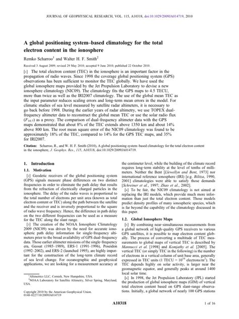 A Global Positioning System Based Climat Pdf Ionosphere Global Positioning System