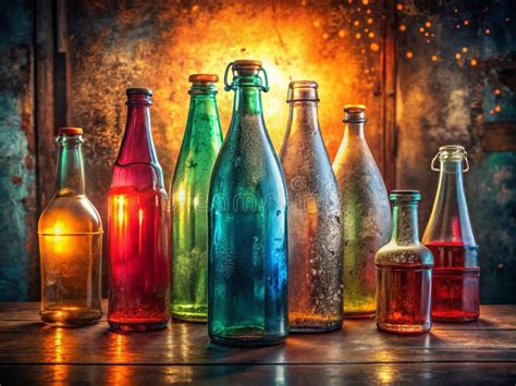 Vintage Glass Bottles Advertisement A Nostalgic Retro Design With