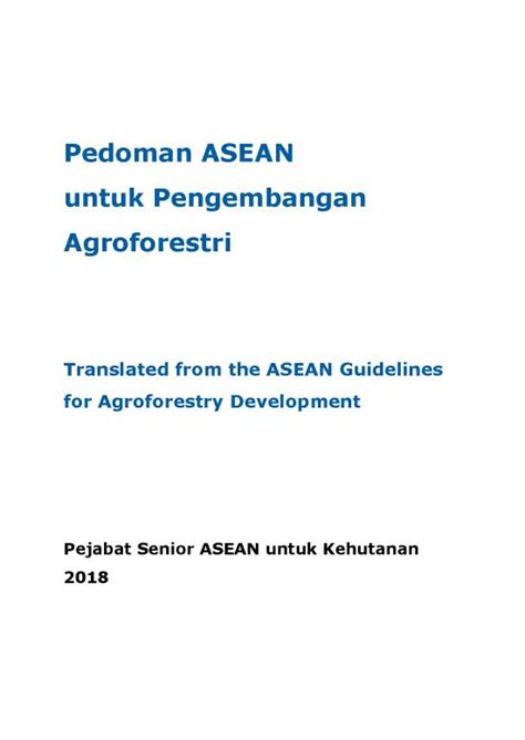 Forestry Book Pdf 158983 Bahasa Indonesia Asean Guidelines For