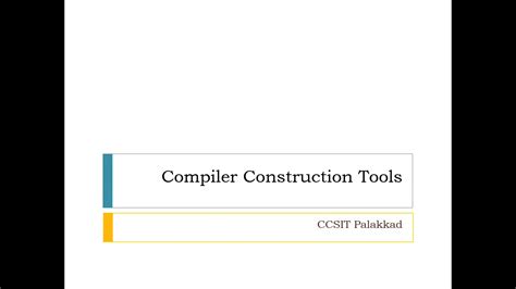 compiler construction tools youtube