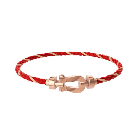 Force 10 Bracelet 18k Pink Gold Medium Model Cable 0b0072 6b1033 Fred Paris