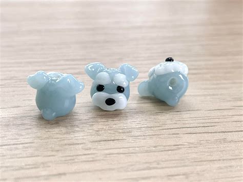 Schnauzer Necklace Tiny Cute Dog Miniature Handmade Glass Beads