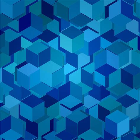 Blue Cubes Disintegrating Digital Art By Western Exposure Pixels