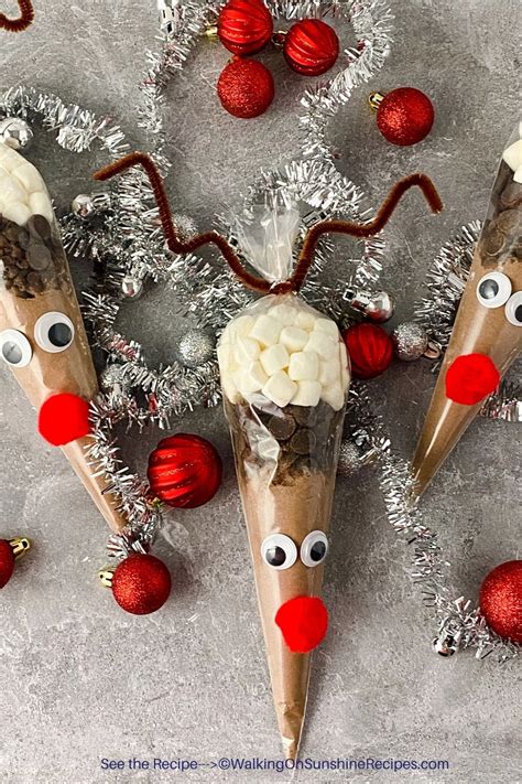 Reindeer Hot Chocolate Cone Bags Walking On Sunshine