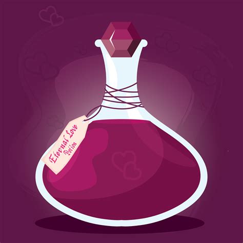 Isolated Colored Magical Eternal Love Potion Elixir Vector 28153754