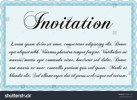 Invitation Artistry Design Border Frameprinter Friendly Stock Vector Royalty Free 290581133