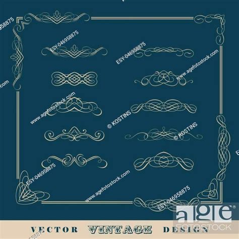 Abstract Frames Borders Corners Set Of Vintage Vector Calligraphic