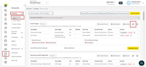 How To Change The Invoice Period Of A Manually Generated Invoice In