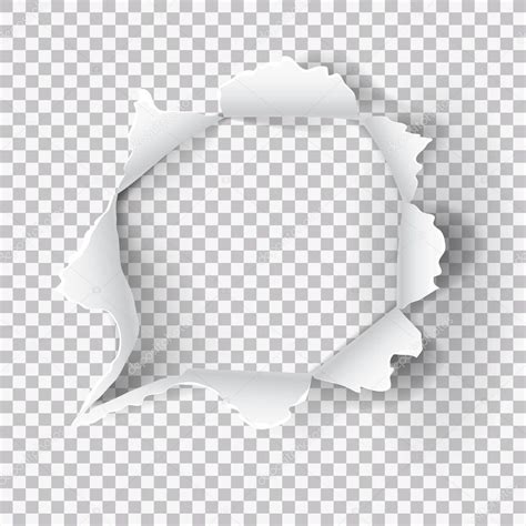 透明な背景に破れた破れた紙の穴 — ストックベクター © Prahprah 247996612