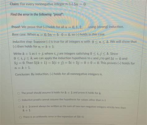 Solved Claim For Every Nonnegative Integer N N Chegg