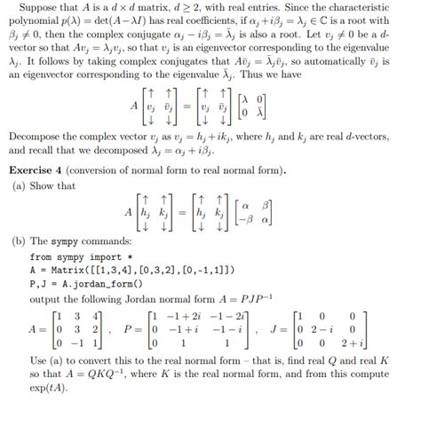 Solved Suppose That A Is A Dd Matrix D With Real Chegg Com
