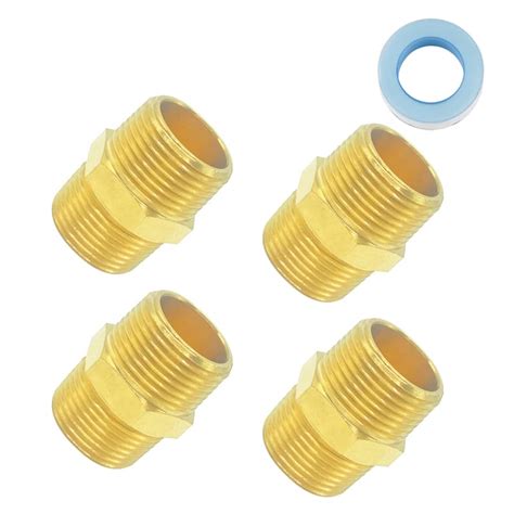 Snapklik Com Pack Inch Hex Nipples NPT Male Male Brass Pipe Fitting Adapters