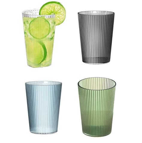 Pandatop Plastic Drinking Glasses Set Of 4 12oz Plastic Tumblers