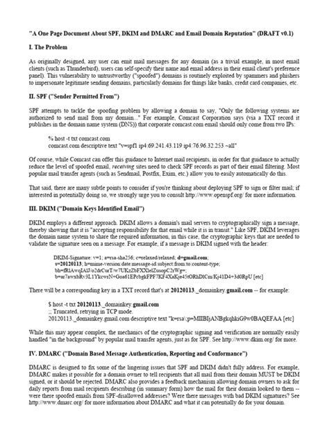 Spf Dkim Dmarc Pdf Communications Protocols Authentication