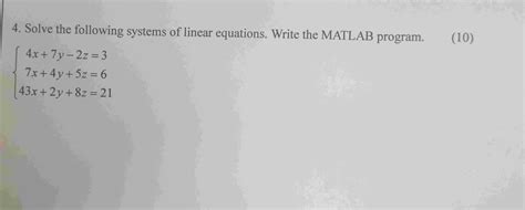 Solved Solve the following systems of linear equations. | Chegg.com