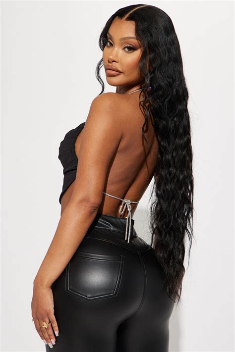 Rena Rhinestone Halter Top Black Fashion Nova Knit Tops Fashion Nova