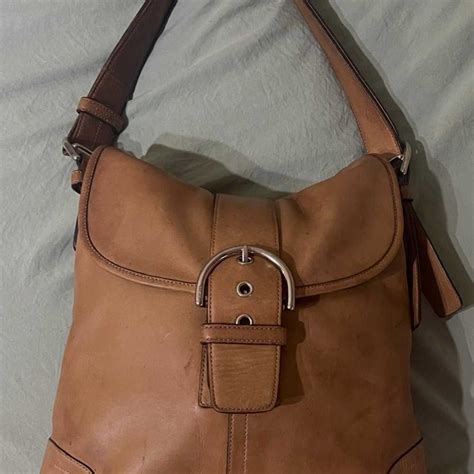 Vintage Soho Coach Brown Leather Shoulder Bag Gem