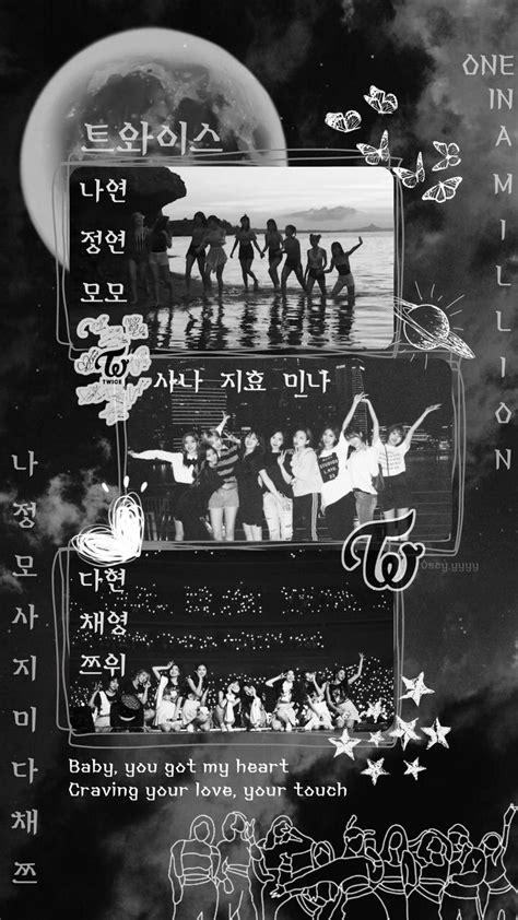 Twice Wallapaper Black And White Kpop Wallpaper Black And White