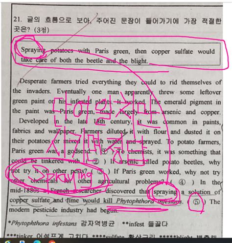 이매동 분당영어학원 실력영수학원 2023 야탑고2 1학기 2차 영어시험지 100적중21번분석입니다 네이버 블로그