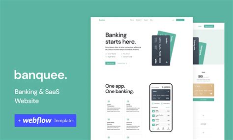 Banquee SaaS Bank Website Webflow Template Figma