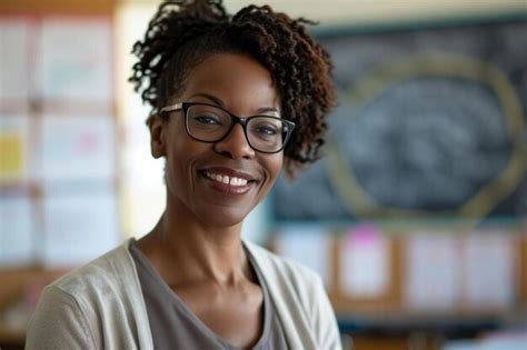 Premium Photo A Woman With Glasses Smiling At The Camera