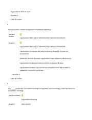 Organizational Behavior Quiz 1 Docx Organizational Behavior Quiz 1