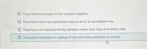 Solved They Influence People To Live In Peace Together They Chegg