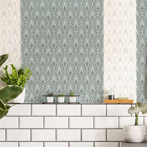 Reusable Allover Plastic Stencil Art Deco Arches