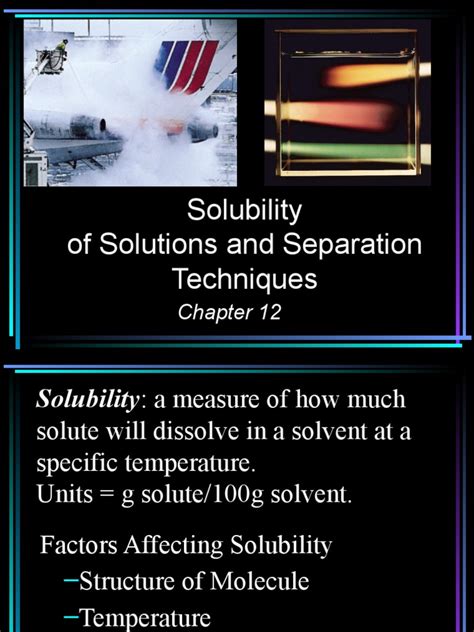Solubility Factors And Separation Techniques Pdf Solubility Solvation