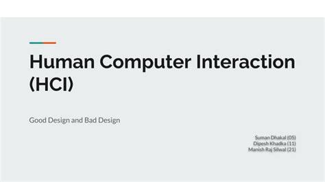 Hci Good Designs And Bad Designs Pptx