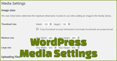 Wordpress Media Settings Business Cookhouse