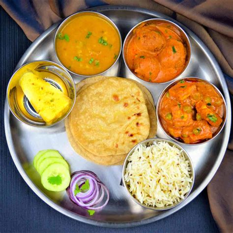 North Indian Veg Thali Menu With S