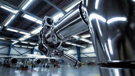 Robotic Arm Moving In Aircraft Maintenance Facility Stock Video Video Of Precision Futuristic